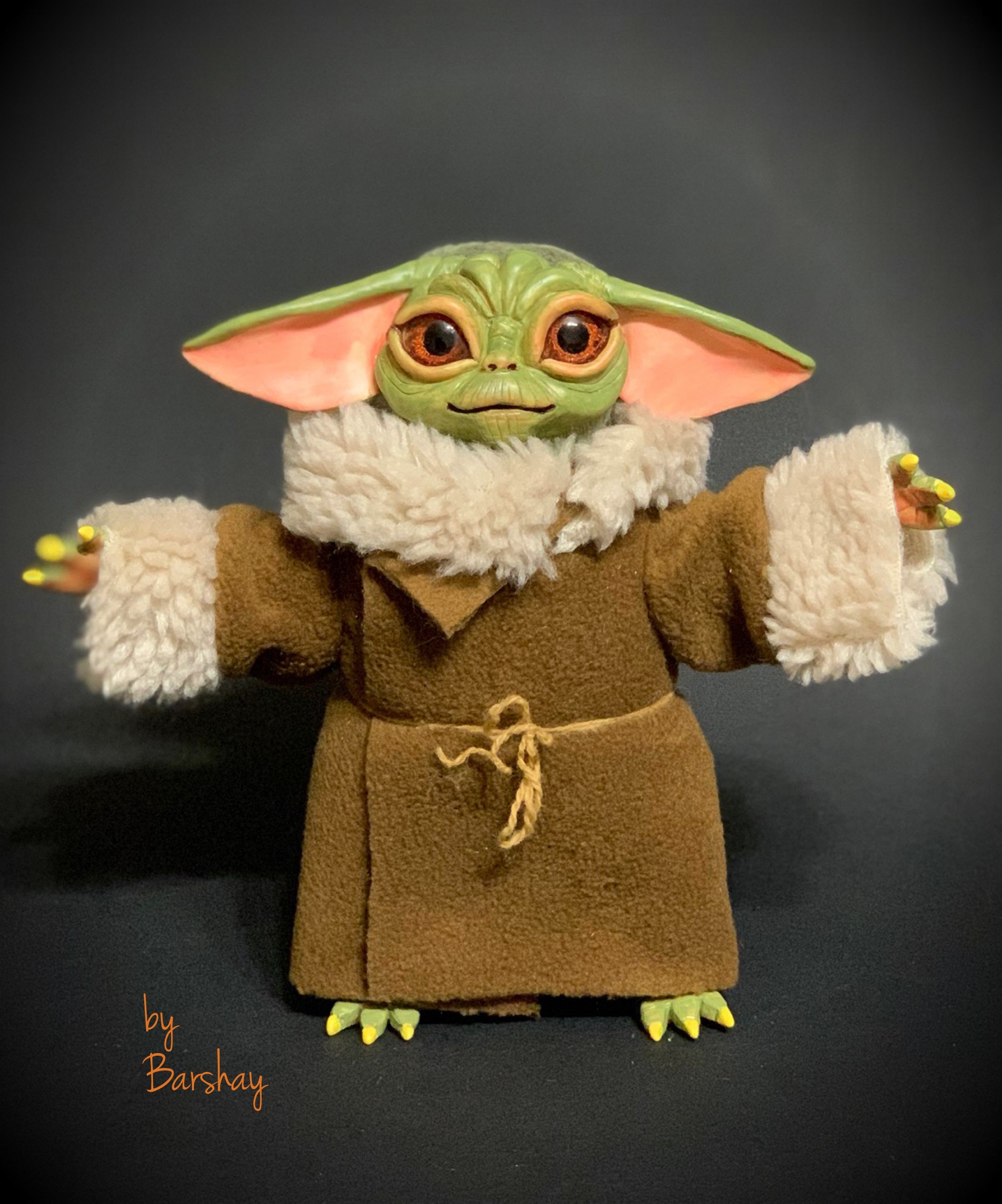 Baby Yoda doll from the Mandalorian. Green jedi toy Han Solo | Etsy