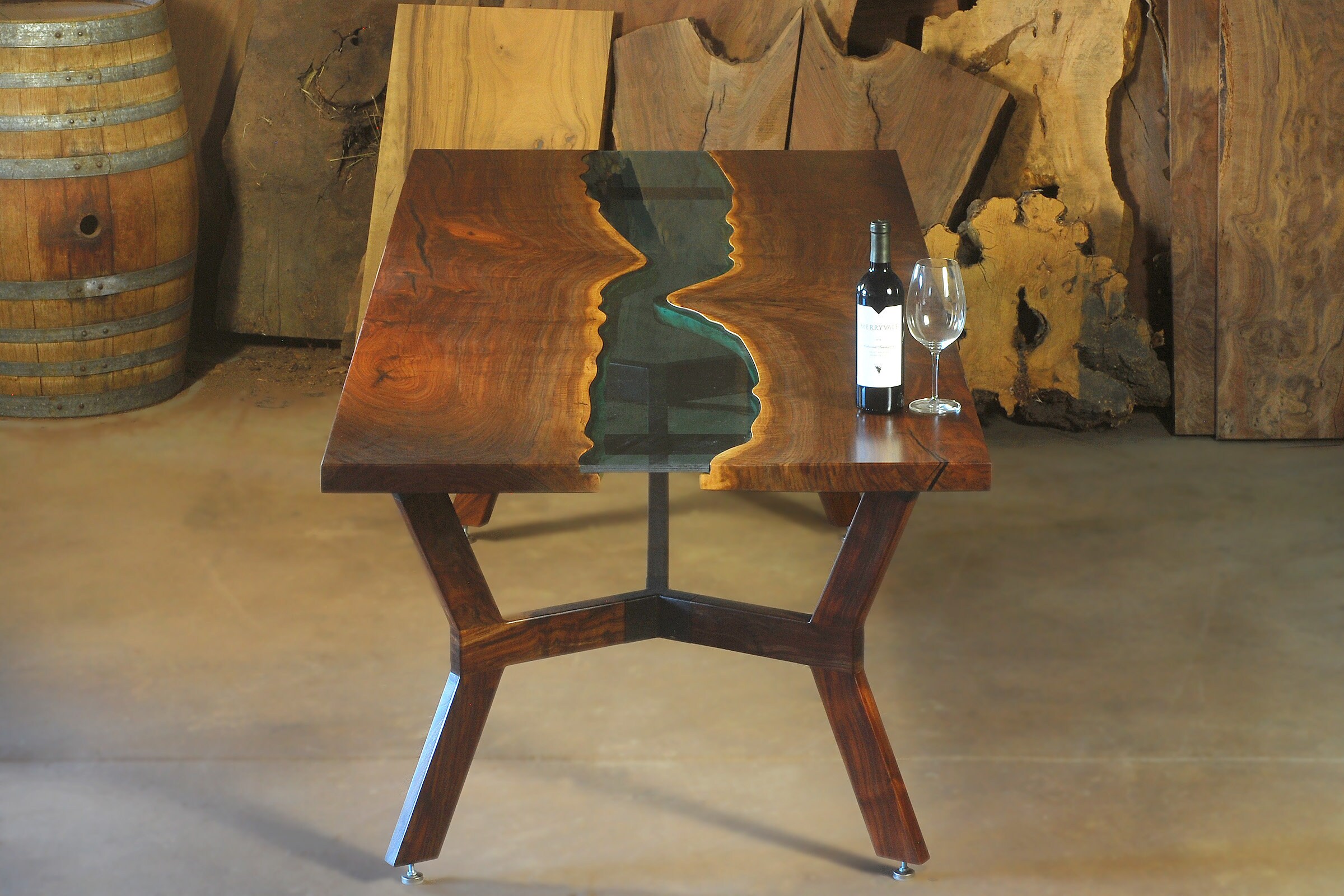 Walnut Live Edge River Table Custom Dining Tables Premium - Etsy