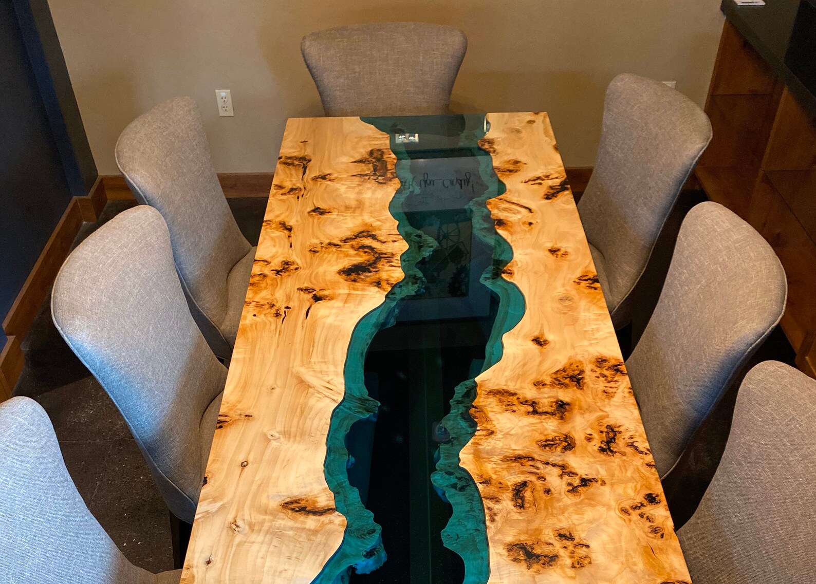 Glass River Table Custom Dining Table Live Edge Dining | Etsy