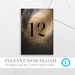 Cosmic Gold Table Numbers Card Template INSTANT DOWNLOAD Faux Gold ...