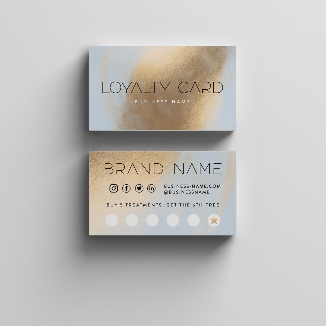 Loyalty Card Template, INSTANT DOWNLOAD, Modern Customer Loyalty Cards ...