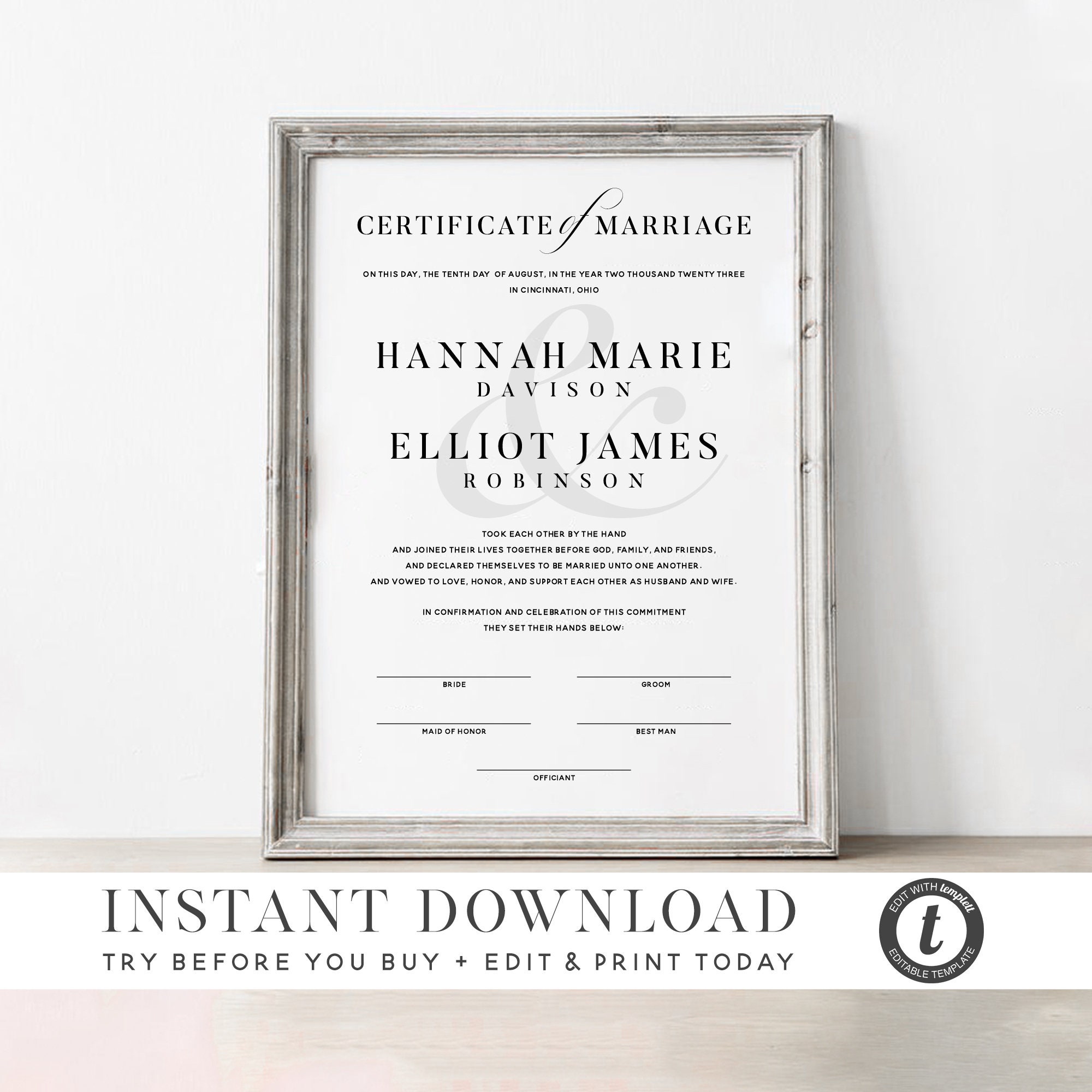 Editable Digital Download. Simple Hannah Design Minimal and Elegant ...
