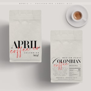 APRIL I Packaging Label Branding Kit, Mega CANVA Template Set, Elegant ...