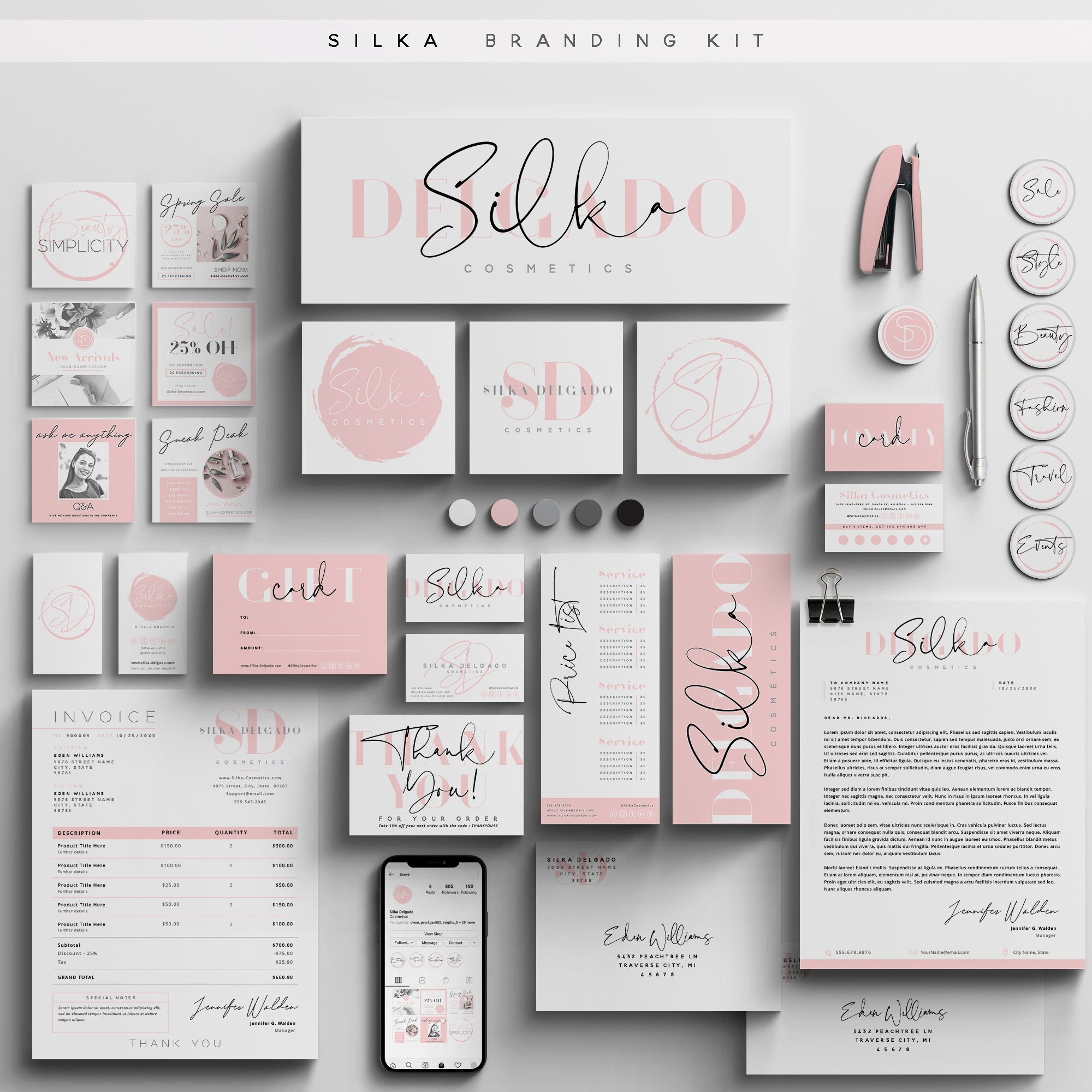 SILKA Large Branding Kit 50 Templates Large Business Kit - Etsy Canada
