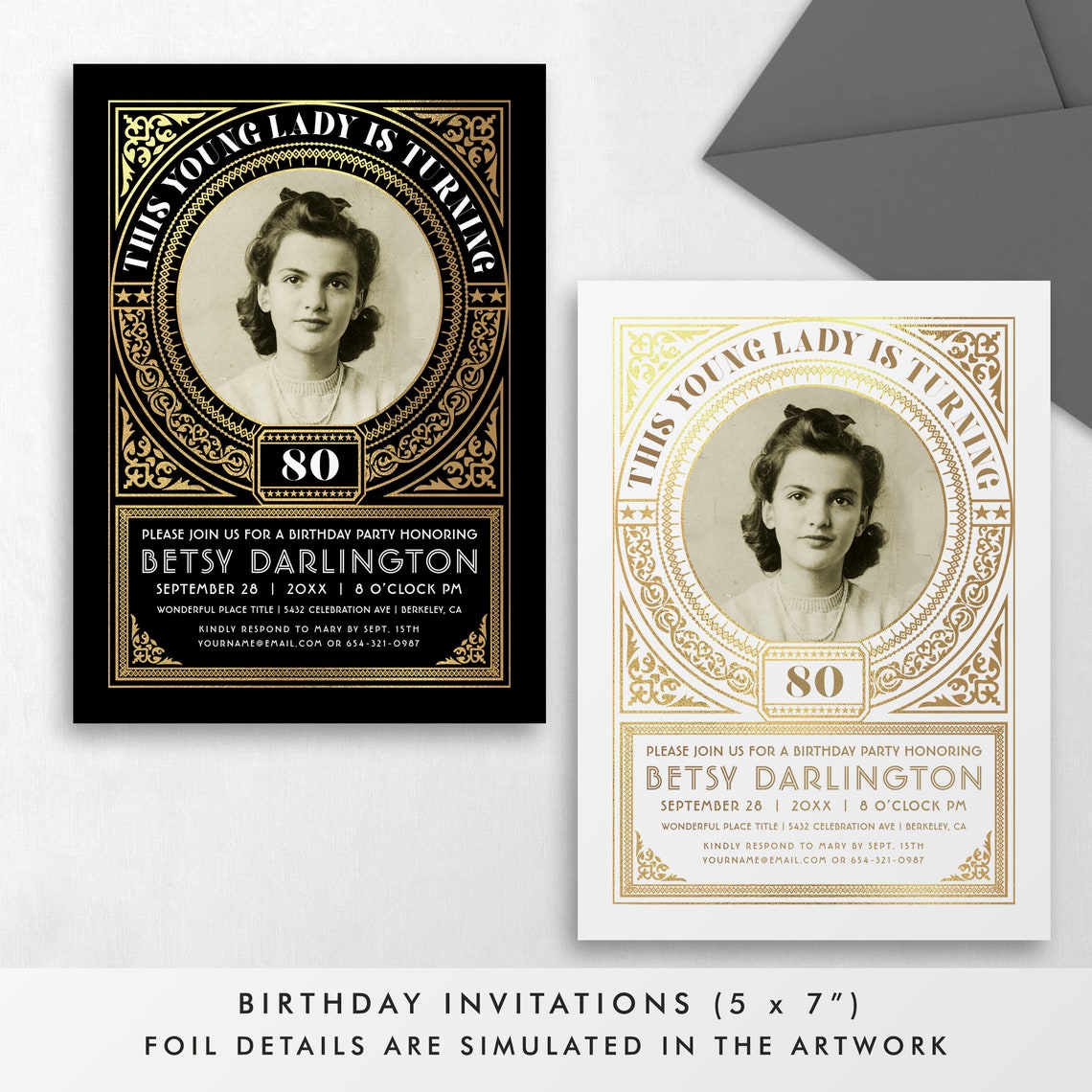 Milestone Birthday Party Invitation | Ornate Gold | Printable Editable ...