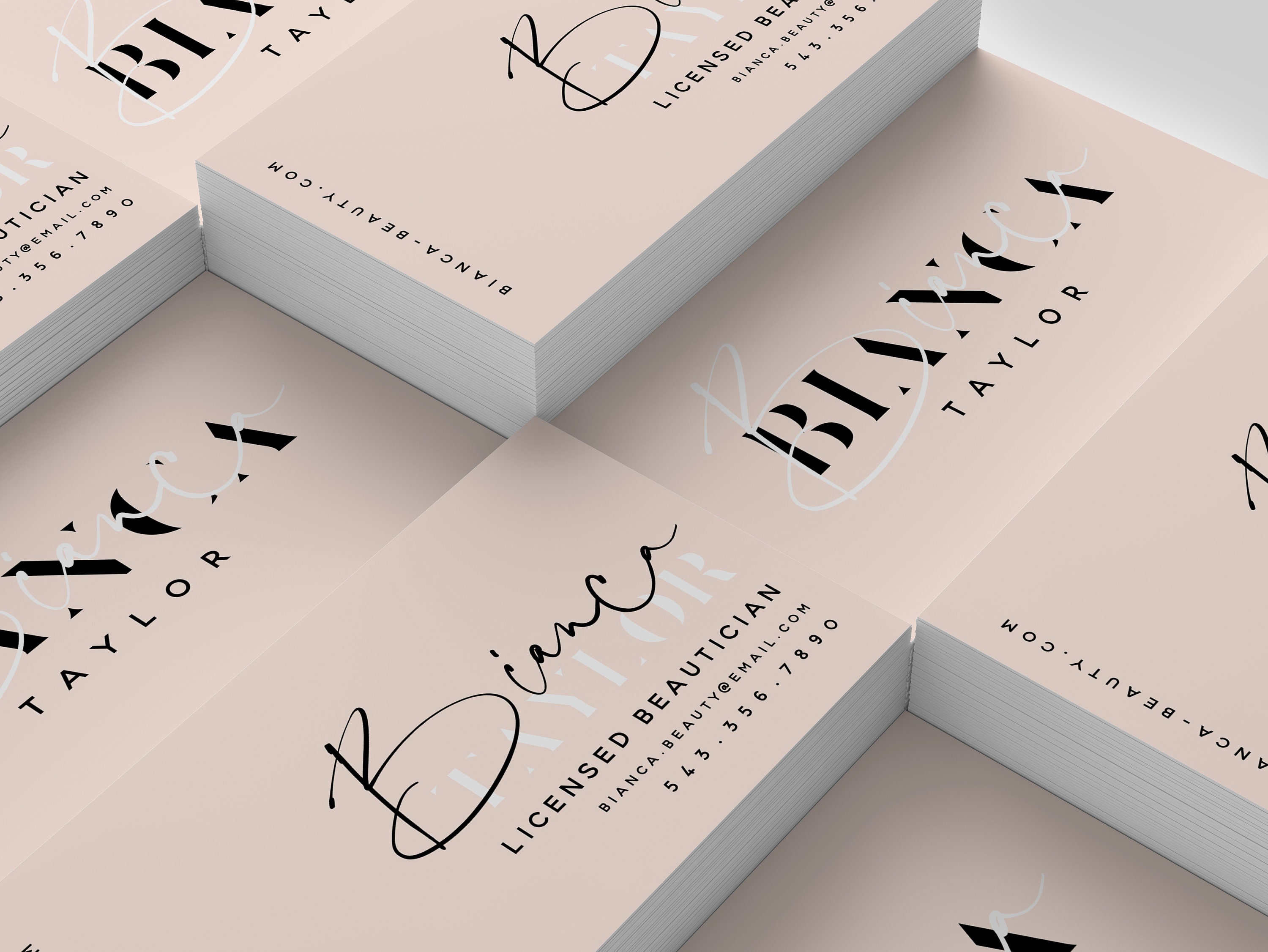 BIANCA Business Card Template, Minimalist Business Cards, Modern Chic ...