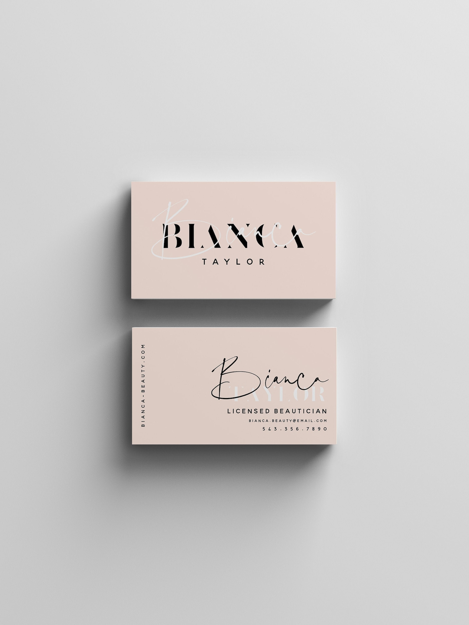 BIANCA Business Card Template, Minimalist Business Cards, Modern Chic ...