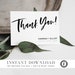 HANNAH Modern Script THANK YOU Card Template Instant Download - Etsy