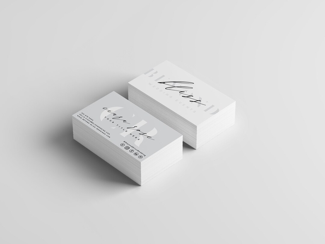 BLISS Business Card Template, Minimalist Business Cards, Modern Chic ...