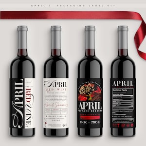 APRIL I Packaging Label Branding Kit, Mega CANVA Template Set, Elegant ...