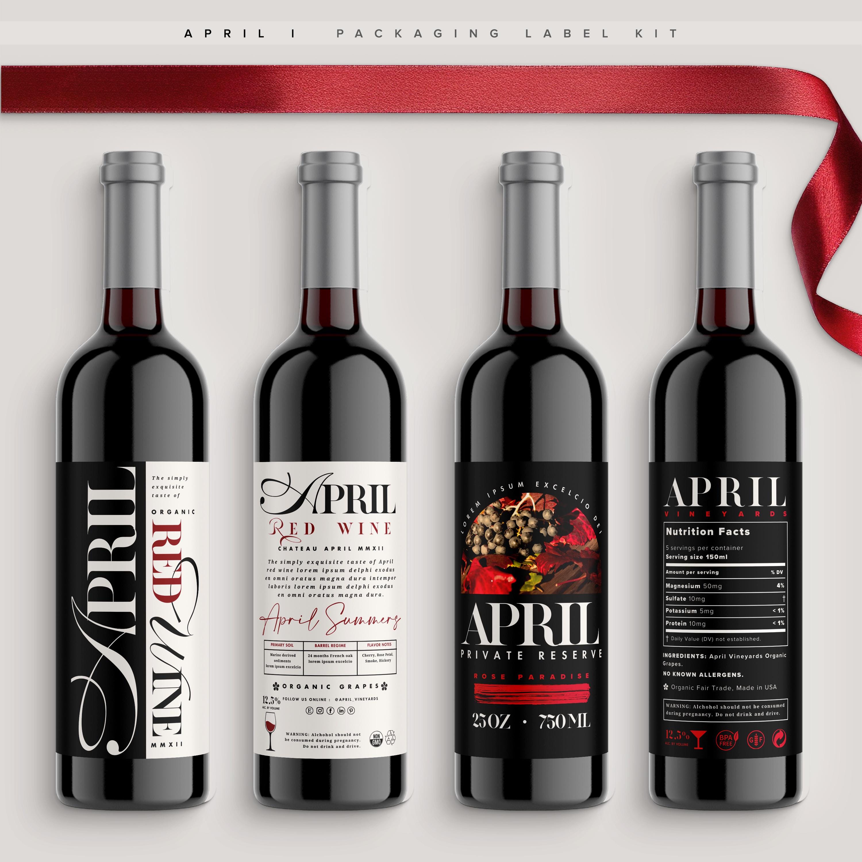 APRIL I Packaging Label Branding Kit, Mega CANVA Template Set, Elegant ...