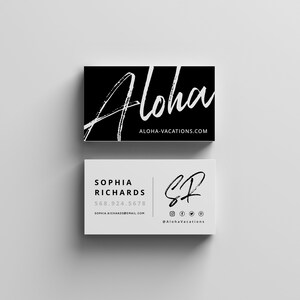 Business Card Template, INSTANT DOWNLOAD, Minimalist Business Cards ...