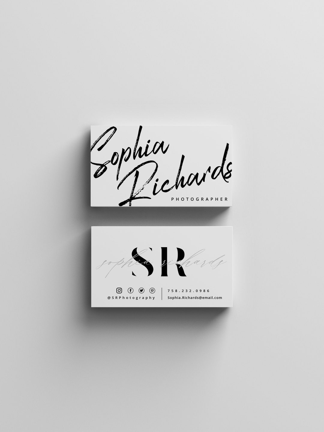 Business Card Template, INSTANT DOWNLOAD, Minimalist Business Cards ...