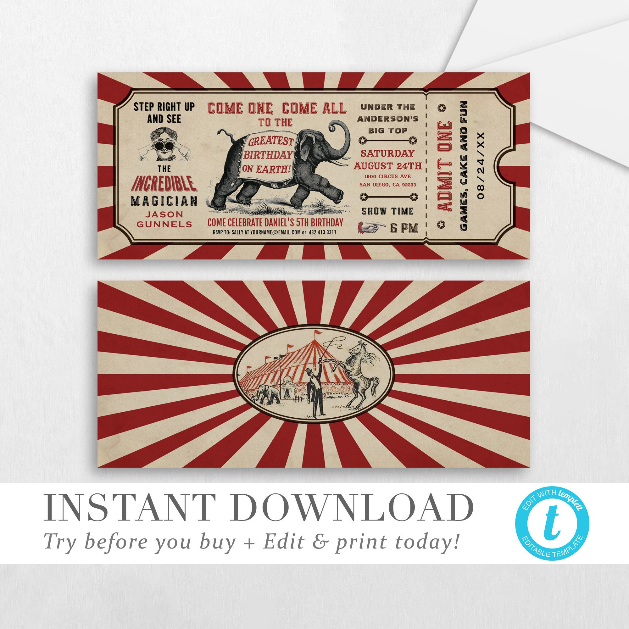 Vintage Carnival Tickets Template