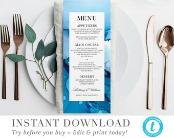 Ethereal Menu Template - Etsy