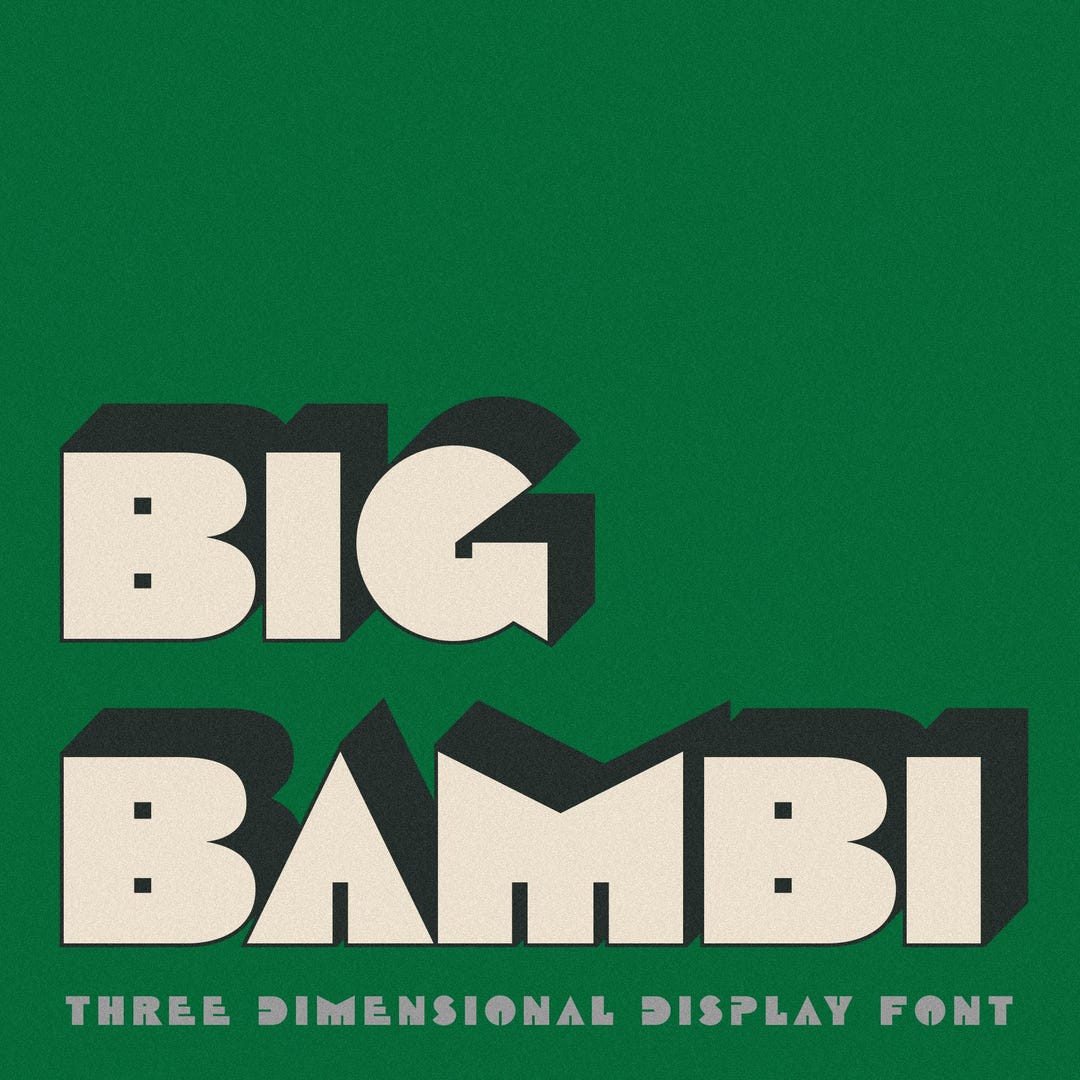 ZP BIG BAMBI - 3D Retro Font : Fun Chunky Fat Face Font - Great for ...