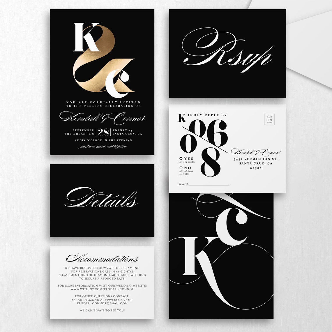 Sheer Elegance Wedding Invitation Template INSTANT DOWNLOAD Modern ...