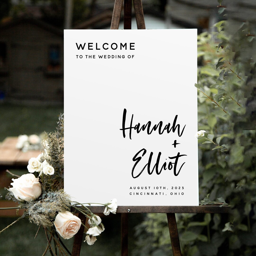 HANNAH Wedding Welcome Sign Template, INSTANT DOWNLOAD, Minimalist ...
