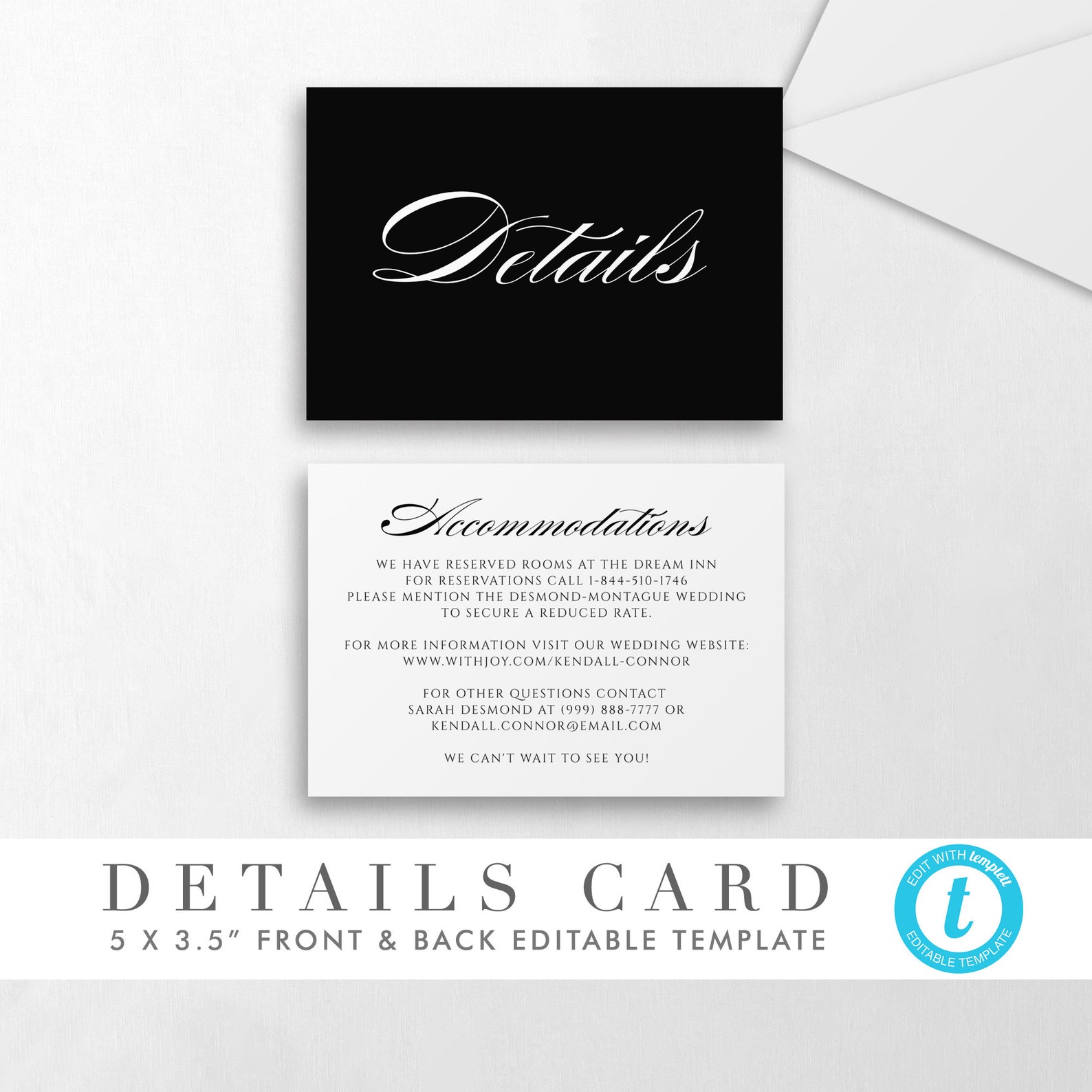 Sheer Elegance Wedding Invitation Template INSTANT DOWNLOAD Modern ...