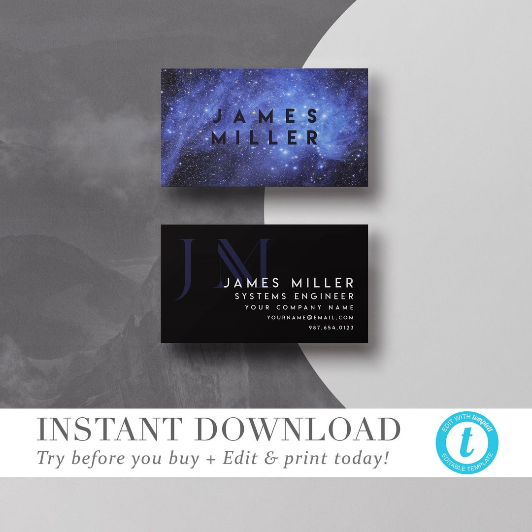 Astral Cosmic Business Cards, INSTANT DOWNLOAD, Editable Business Cards ...