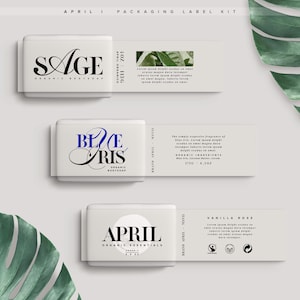 APRIL I Packaging Label Branding Kit, Mega CANVA Template Set, Elegant ...