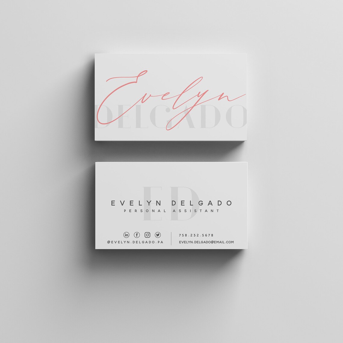 Business Card Template, INSTANT DOWNLOAD, Minimalist Business Cards ...