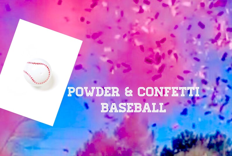 Confetti & Powder Gender Reveal Baseball Balls With NEW Bright Colors ...