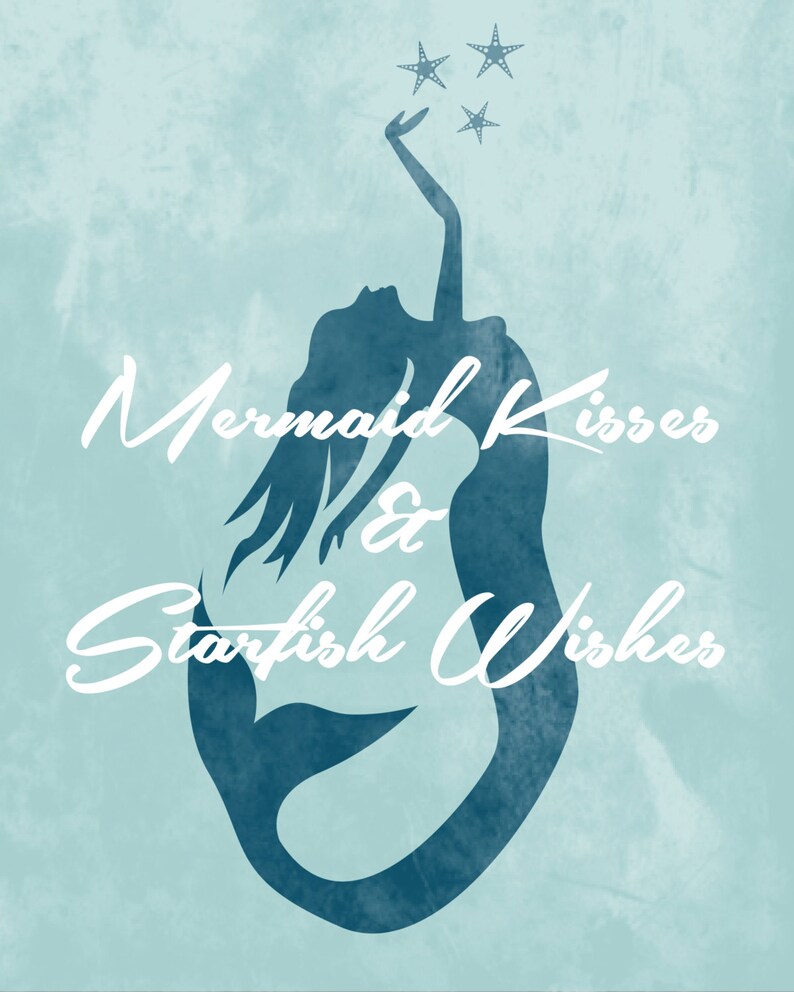 Digital Download Mermaid Wall Art // 8x10 Mermaid Kisses & Starfish ...