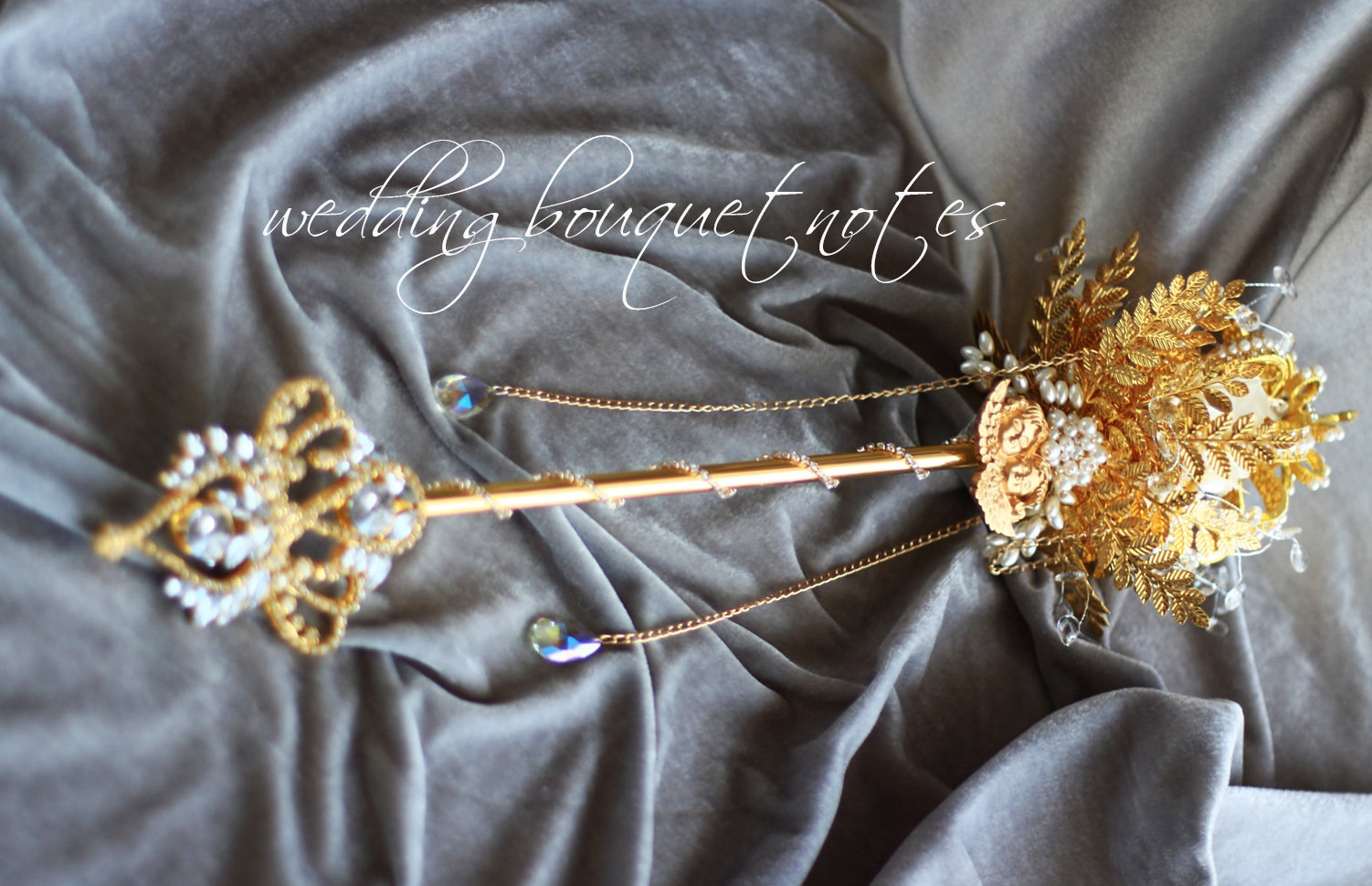 Customized Golden Wedding Bride Scepter Bouquet Gothic Bouquet - Etsy