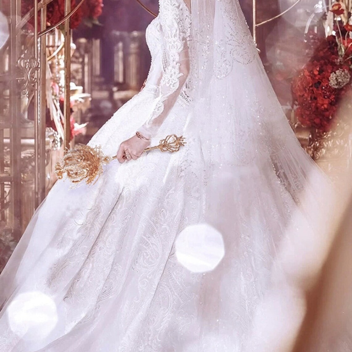 Customized Golden Wedding Bride Scepter Bouquet Gothic Bouquet - Etsy