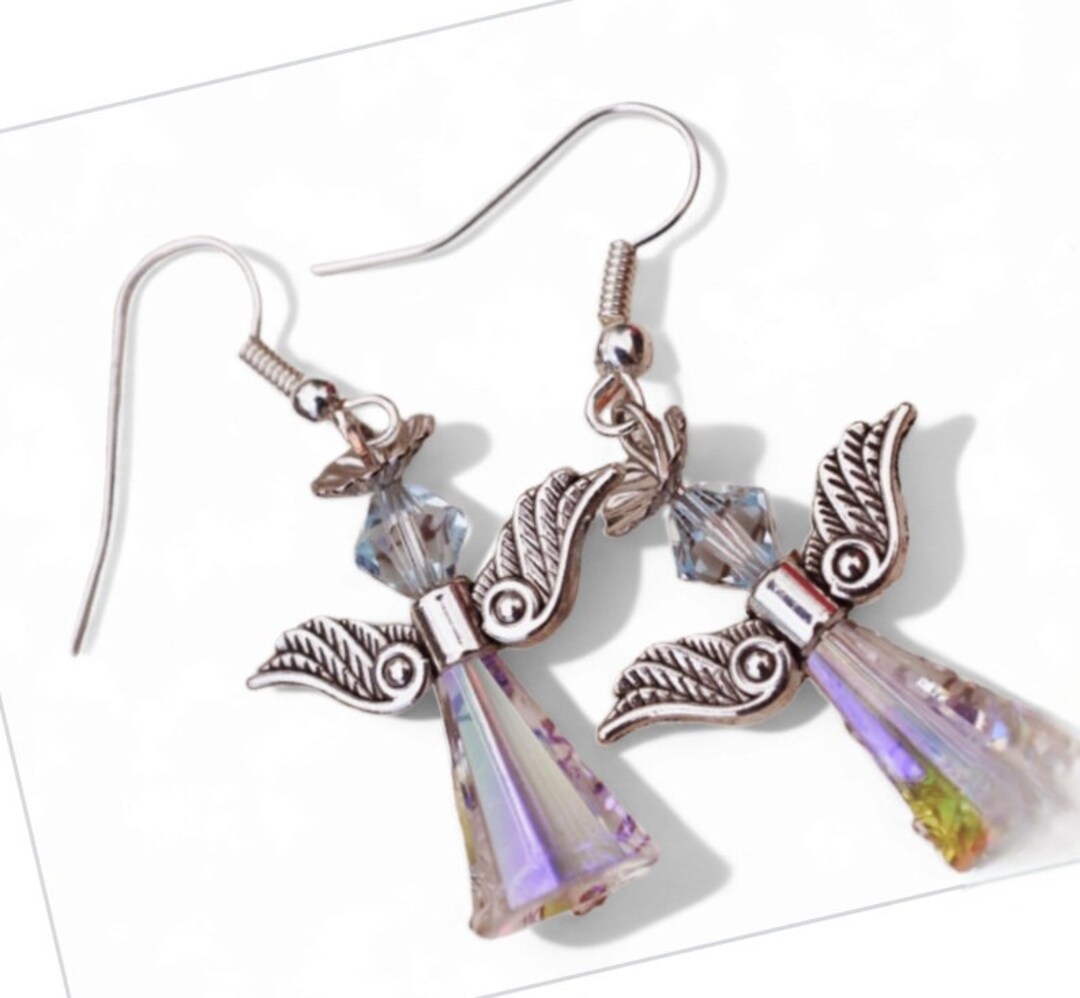 Swarovski Crystal Guardian Angel Earrings, Christmas Jewelry, Christmas ...