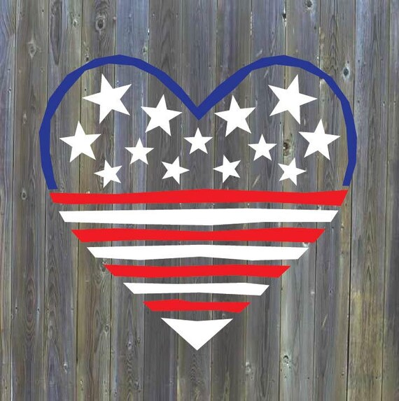 Stars and Stripes Heart SVG File Instant Download | Etsy