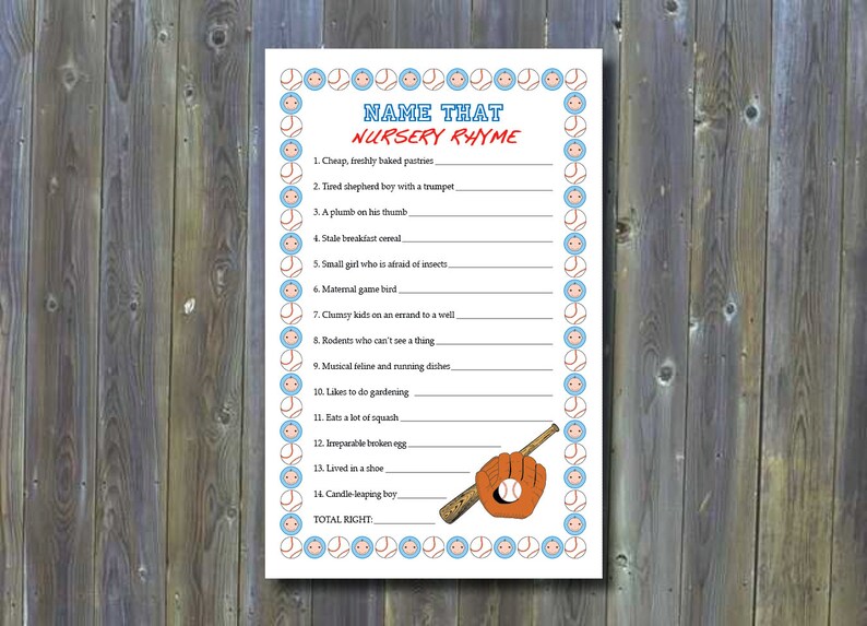 Baseball-themed Baby Shower Games - Printable Instant Download - Etsy