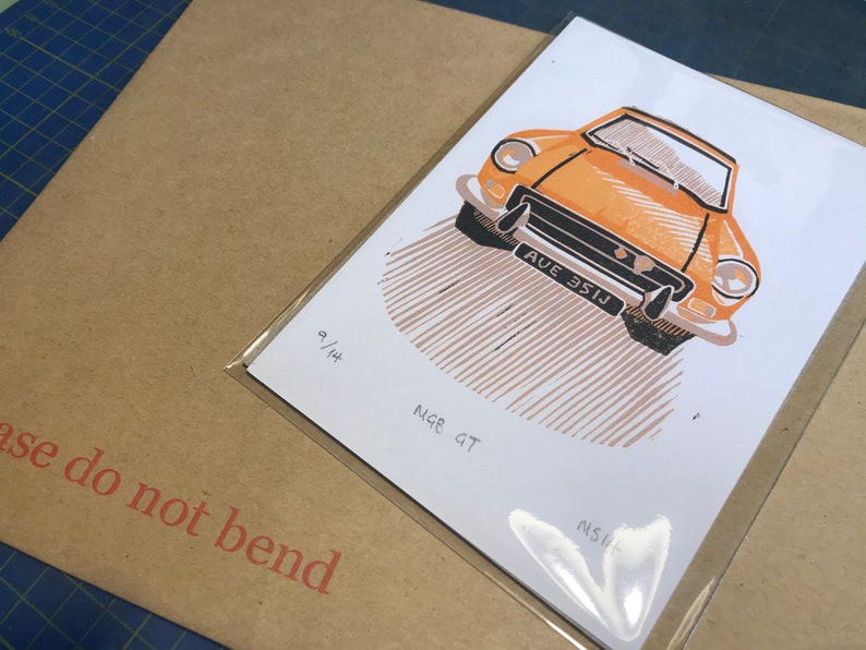 MGB GT – Car, Linocut, Original Print - Etsy