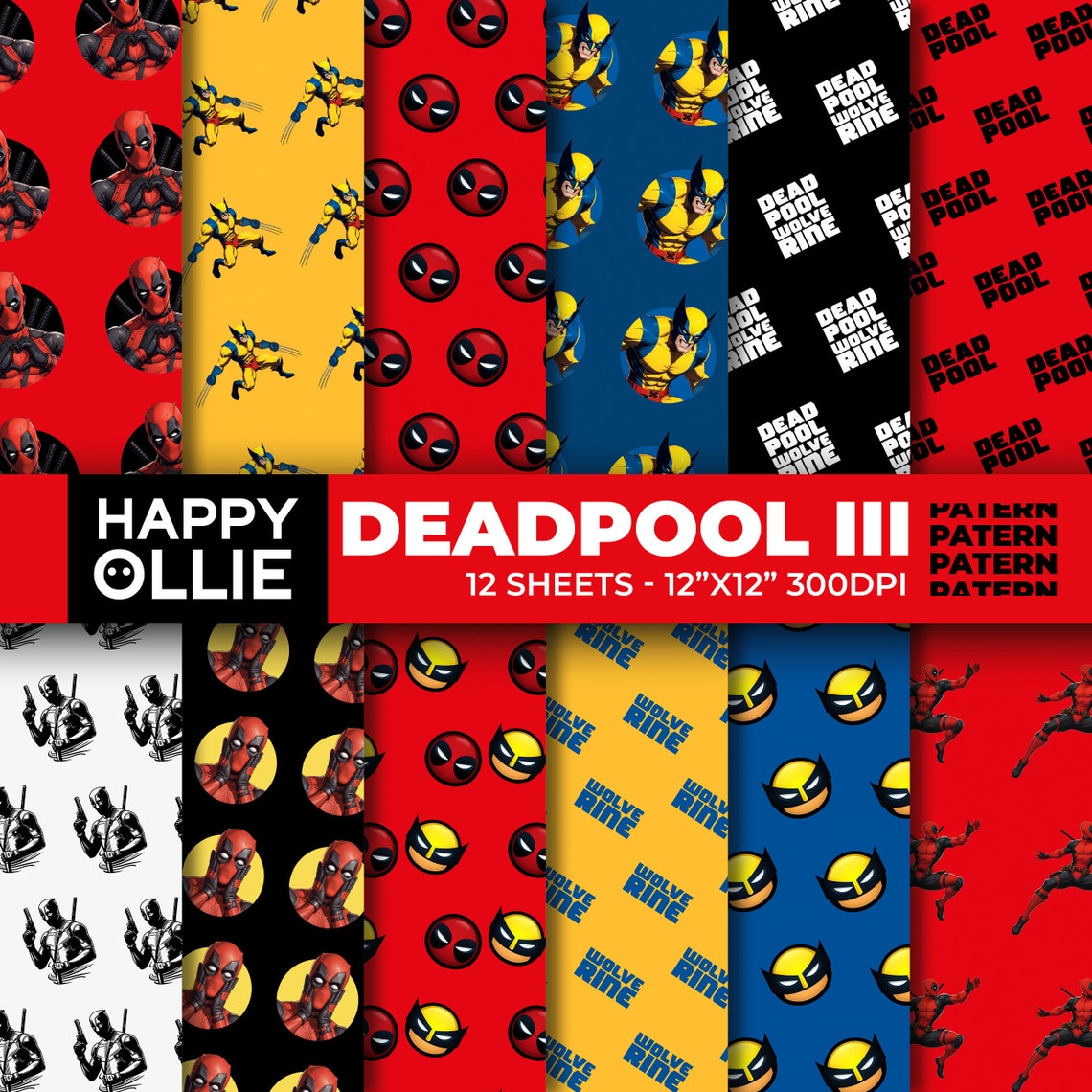 Deadpool Digital Paper, Scrapbook Papers, Wallpaper, Deadpool Movie ...
