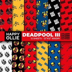Deadpool Digital Paper, Scrapbook Papers, Wallpaper, Deadpool Movie ...