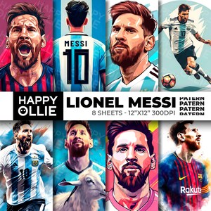 Lionel Messi Digital Paper, Scrapbook Papers, Wallpaper, Football ...