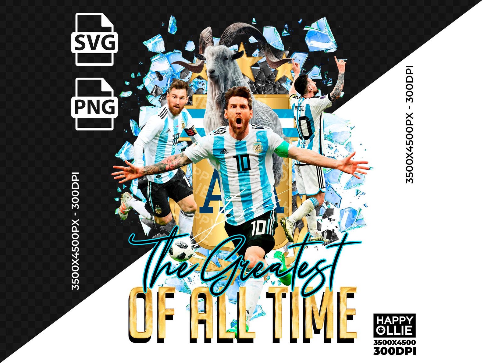 Lionel Messi Clip Art Digital Download PNG & SVG Illustration/printable ...