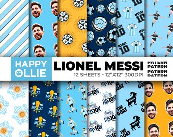 Lionel Messi Digital Paper, Scrapbook Papers, Wallpaper, Football ...