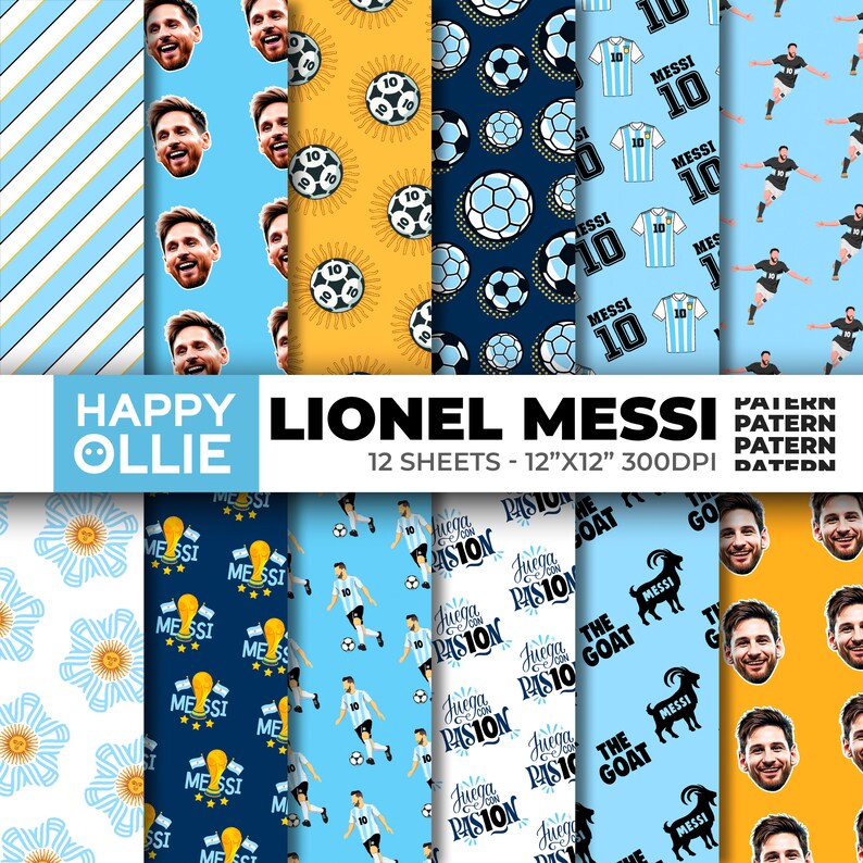 Lionel Messi Digital Paper, Scrapbook Papers, Wallpaper, Football ...