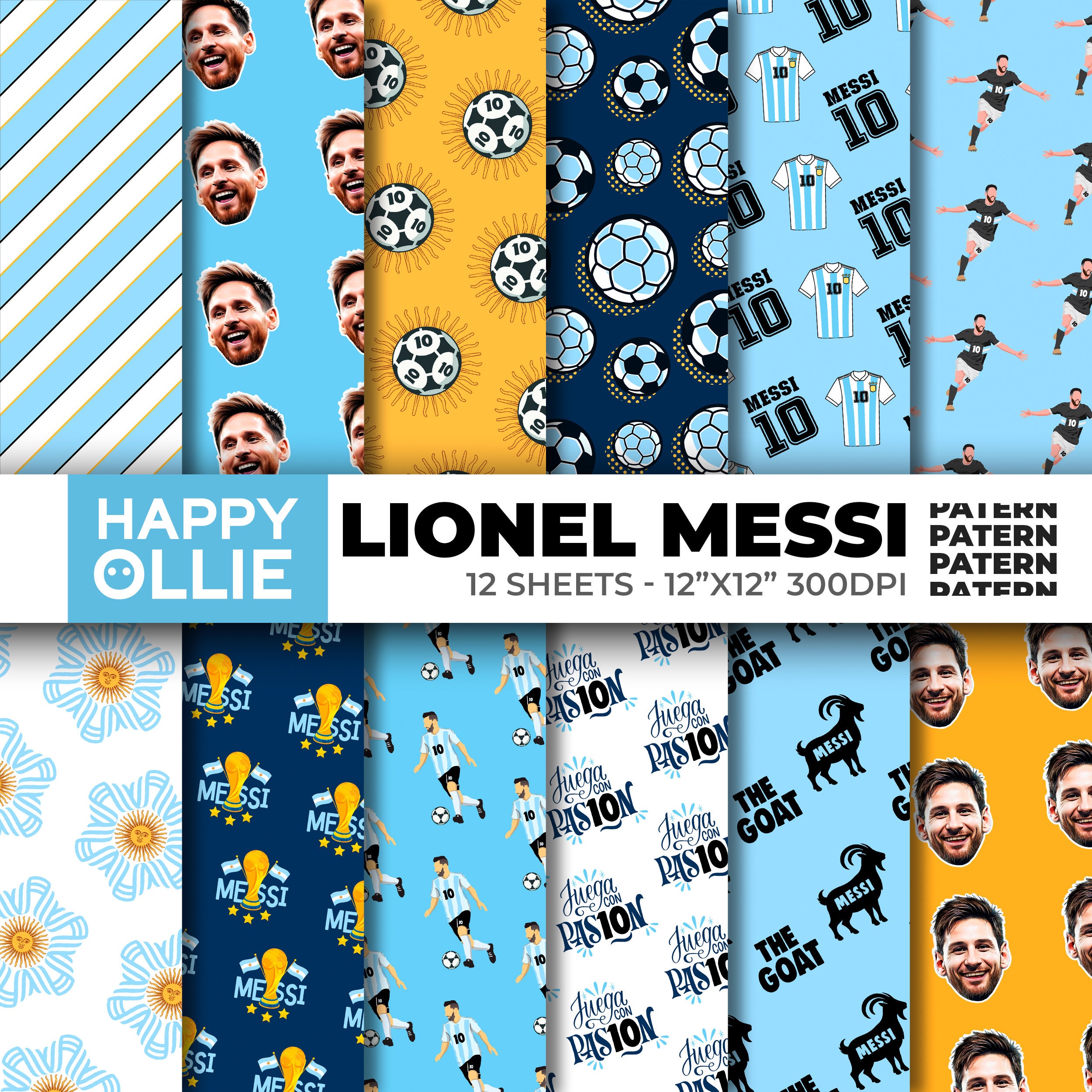 Lionel Messi Digital Paper, Scrapbook Papers, Wallpaper, Football ...