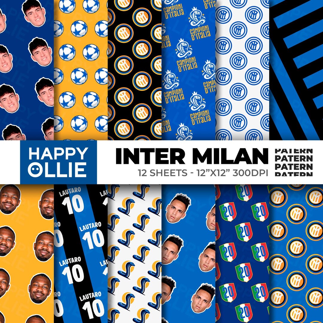 FC Inter Milan Digital Paper, Scrapbook Papers, Wallpaper, Football ...