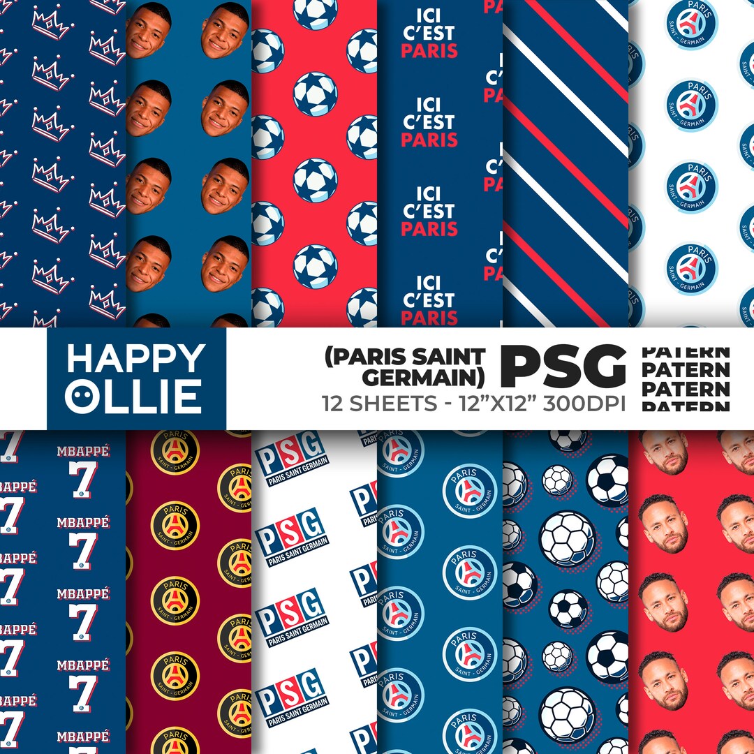 PSG Paris Saint Germain Digital Paper, Scrapbook Papers, Wallpaper ...