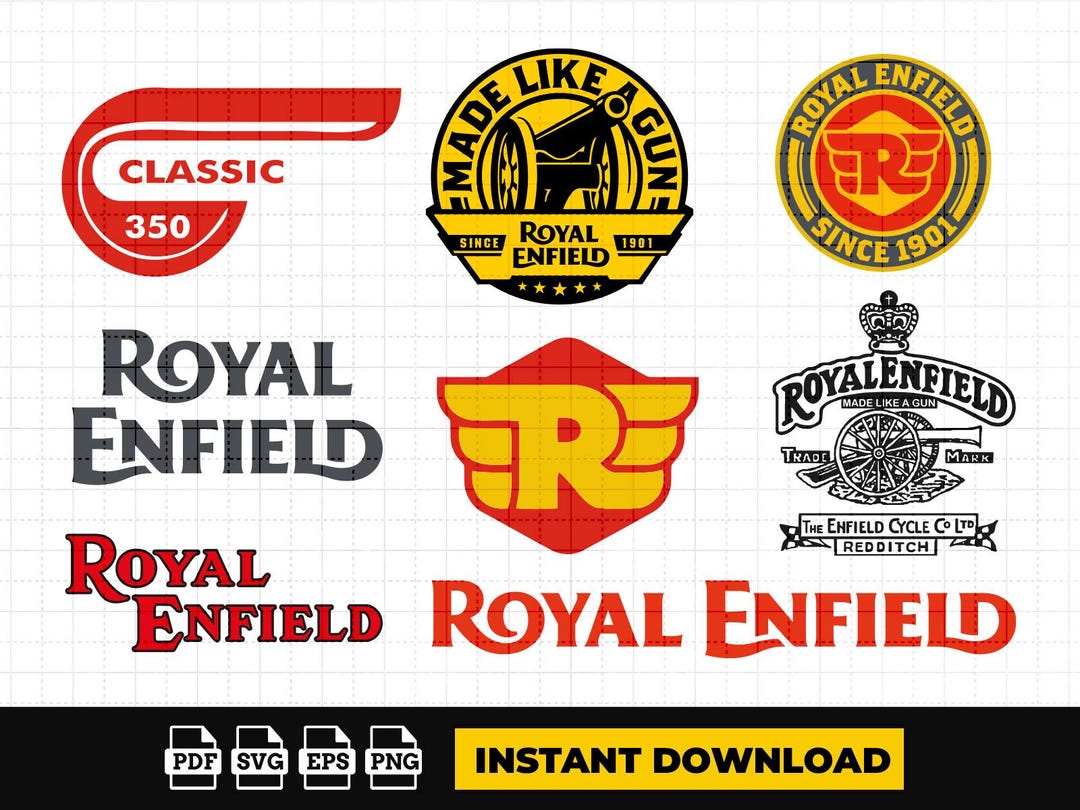 Royal Enfield Vector Logos Bundle, 8PACK, Pdf Svg Eps Png, Instant ...