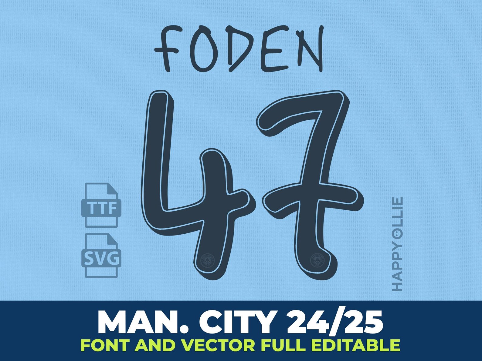 Manchester City Font Jersey 24-25 Vector 2024 Pdf, Svg, Ttf, Premier ...