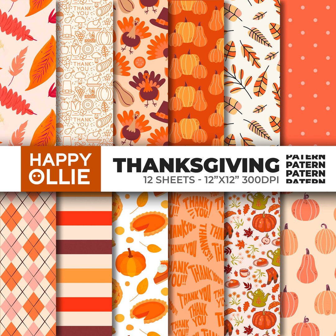 Thanksgiving Digital Paper, Scrapbook Papers, Wallpaper, Thanksgiving ...
