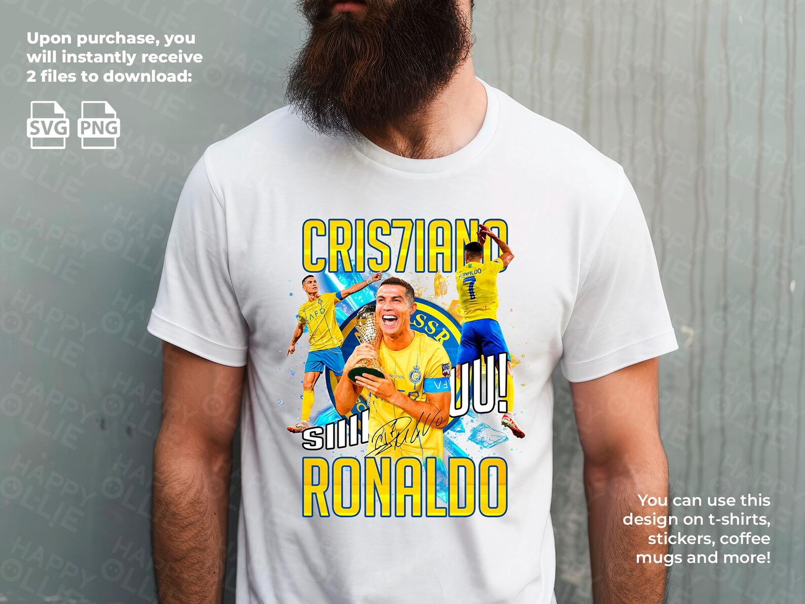 Cristiano Ronaldo Clip Art Digital Download PNG & SVG CR7 /printable T ...