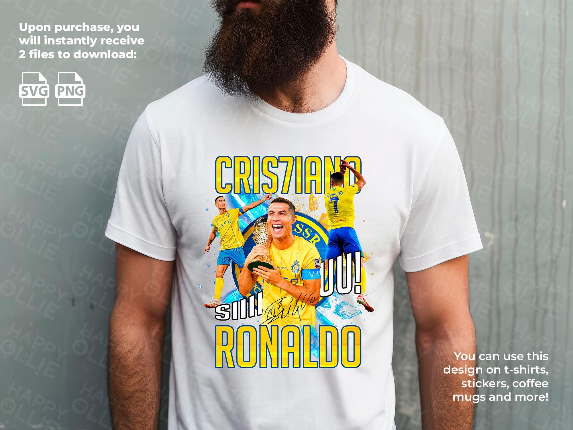 Cristiano Ronaldo Clip Art Digital Download PNG & SVG CR7 /printable T ...
