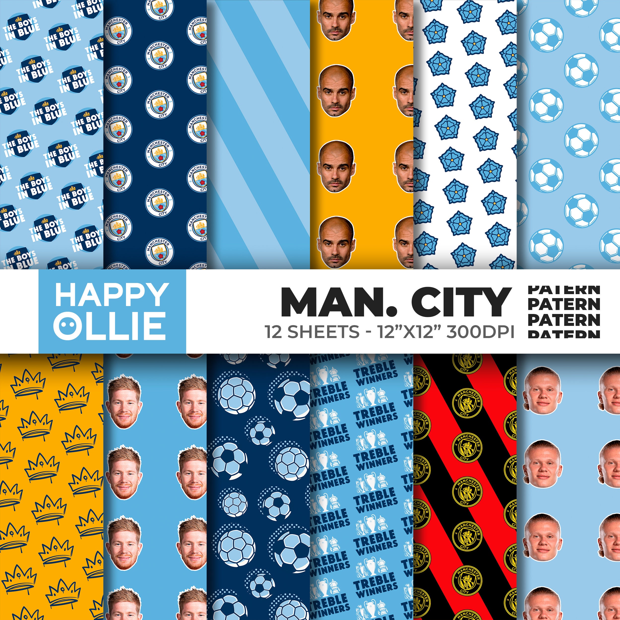 Manchester City Digital Paper, Scrapbook Papers, Wallpaper, Football ...