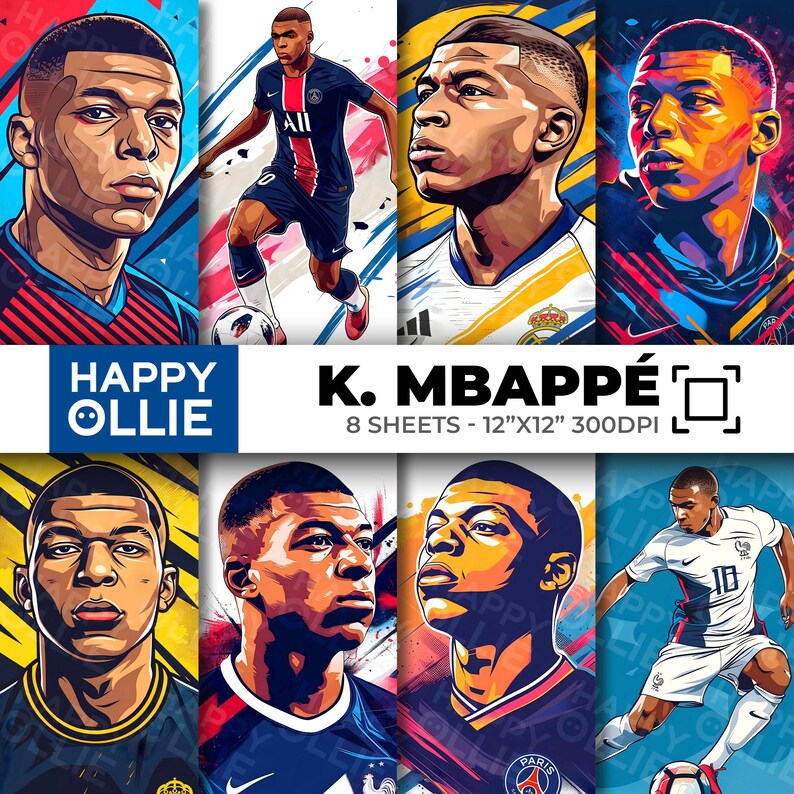 Kylian Mbappé Art Print Digital Football Sport Poster Wallpaper ...